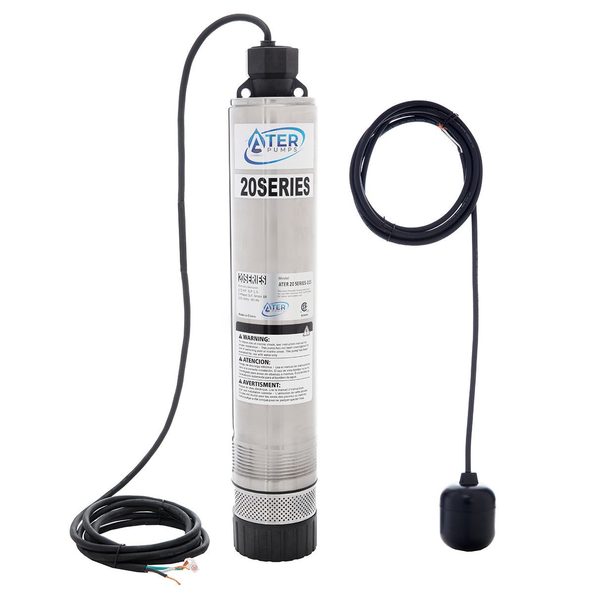 ATER 20 Series Effluent Pump with a 10' Float Switch — Wholesale Septic ...