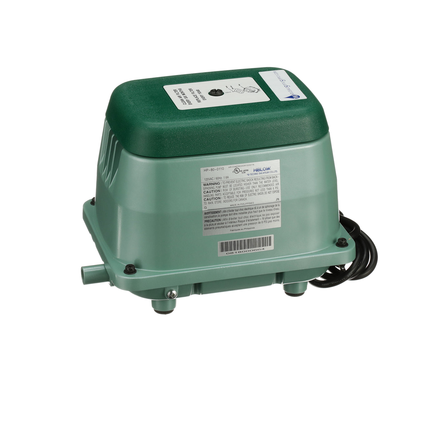 Hiblow HP-80 Septic Air Pump - Wholesale Septic Supply