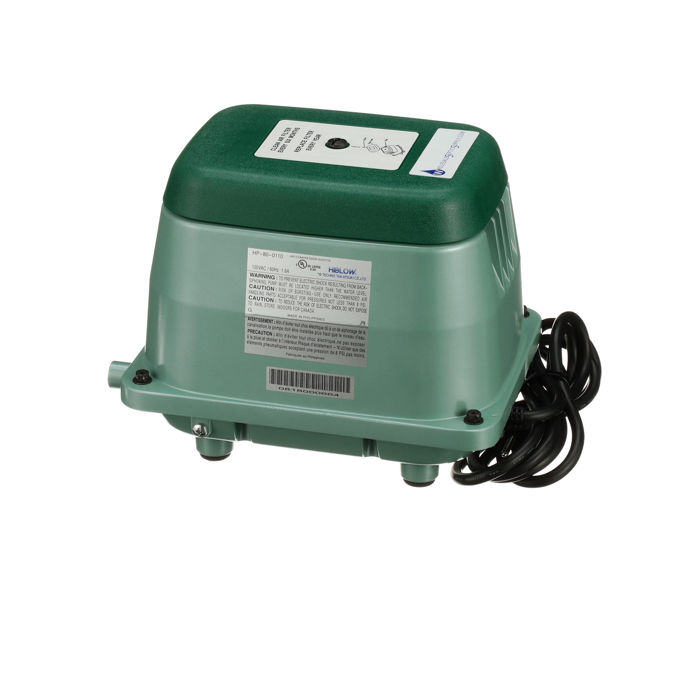 Hiblow HP-80 Septic Air Pump - Wholesale Septic Supply