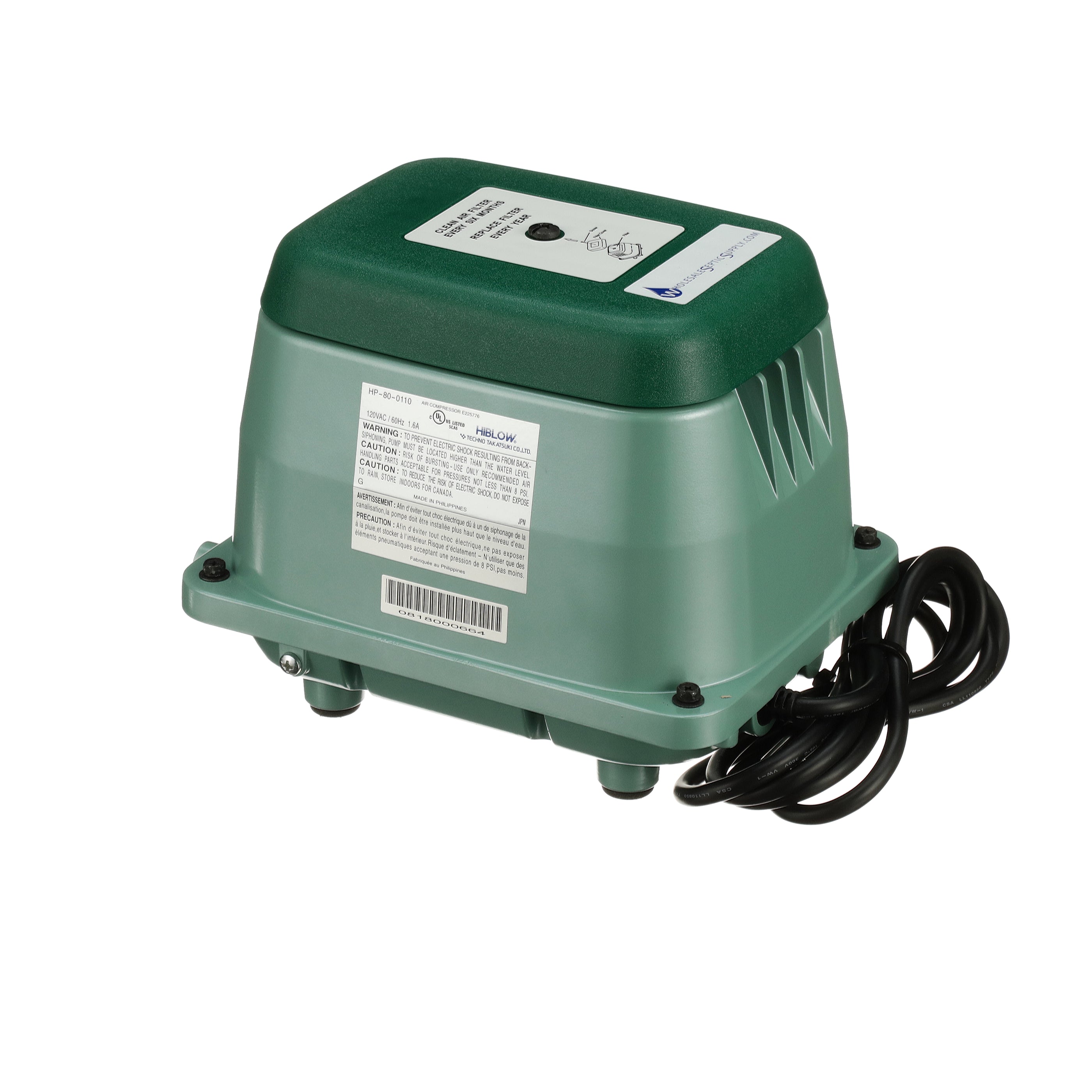 Hiblow HP-80 Septic Air Pump - Wholesale Septic Supply