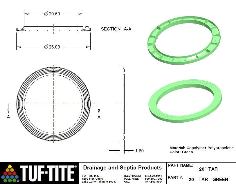 Septic Tank Riser Kit TUF-TITE Septic Tank Lid Cover – Domed Design ...