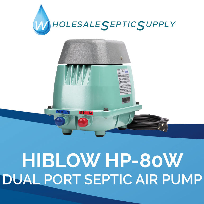 Hiblow HP-80w Dual Port Septic Air Pump - Wholesale Septic Supply